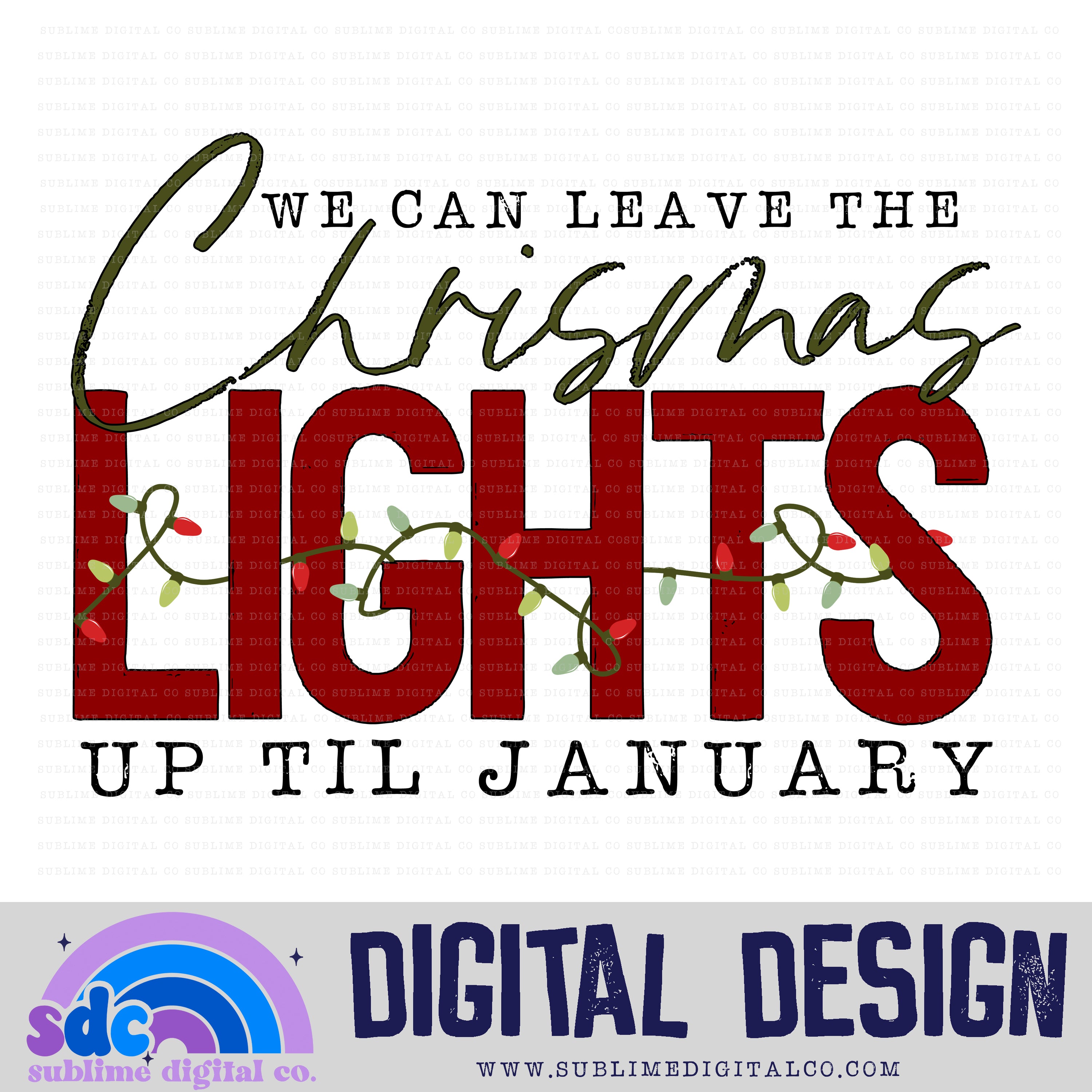 Christmas Lights • TS • Instant Download • Sublimation Design – Sublime ...