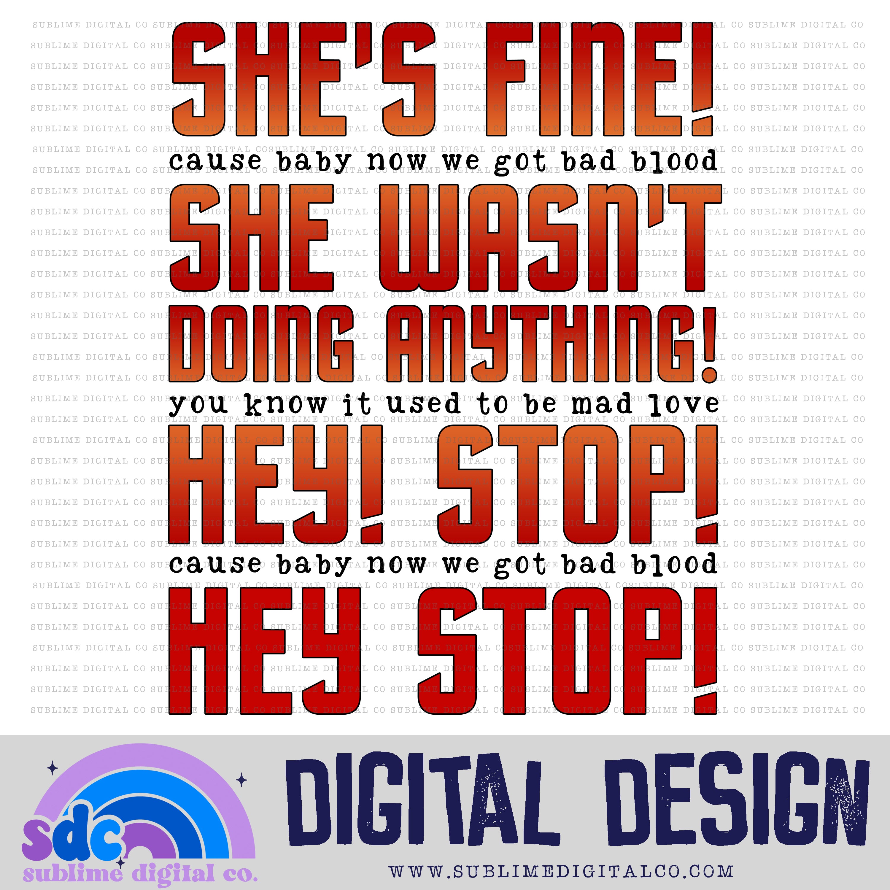 Hey Stop • TS • Instant Download • Sublimation Design – Sublime Digital Co
