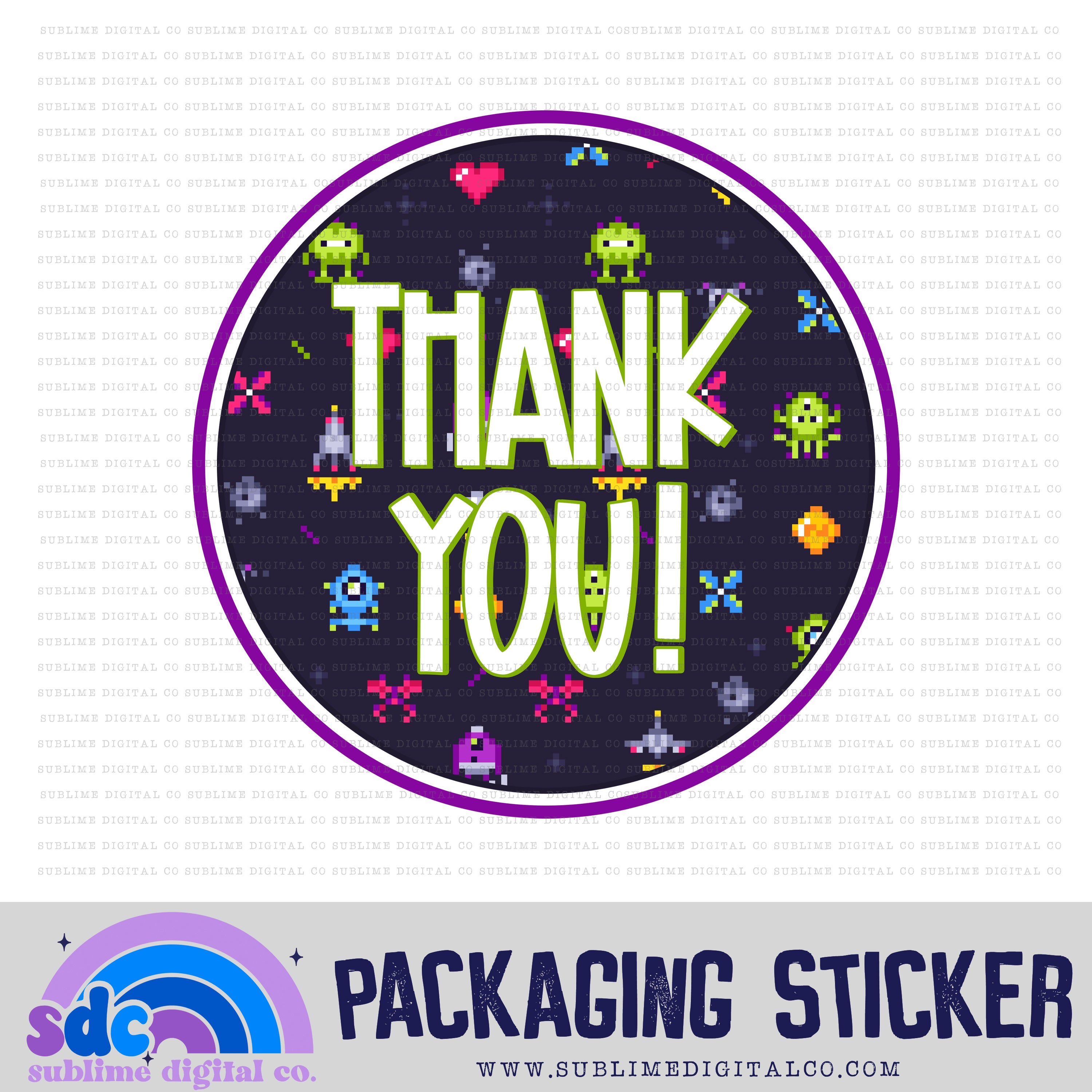 Pixeled Gamer Ty Circle | Small Business Stickers | Digital Download ...