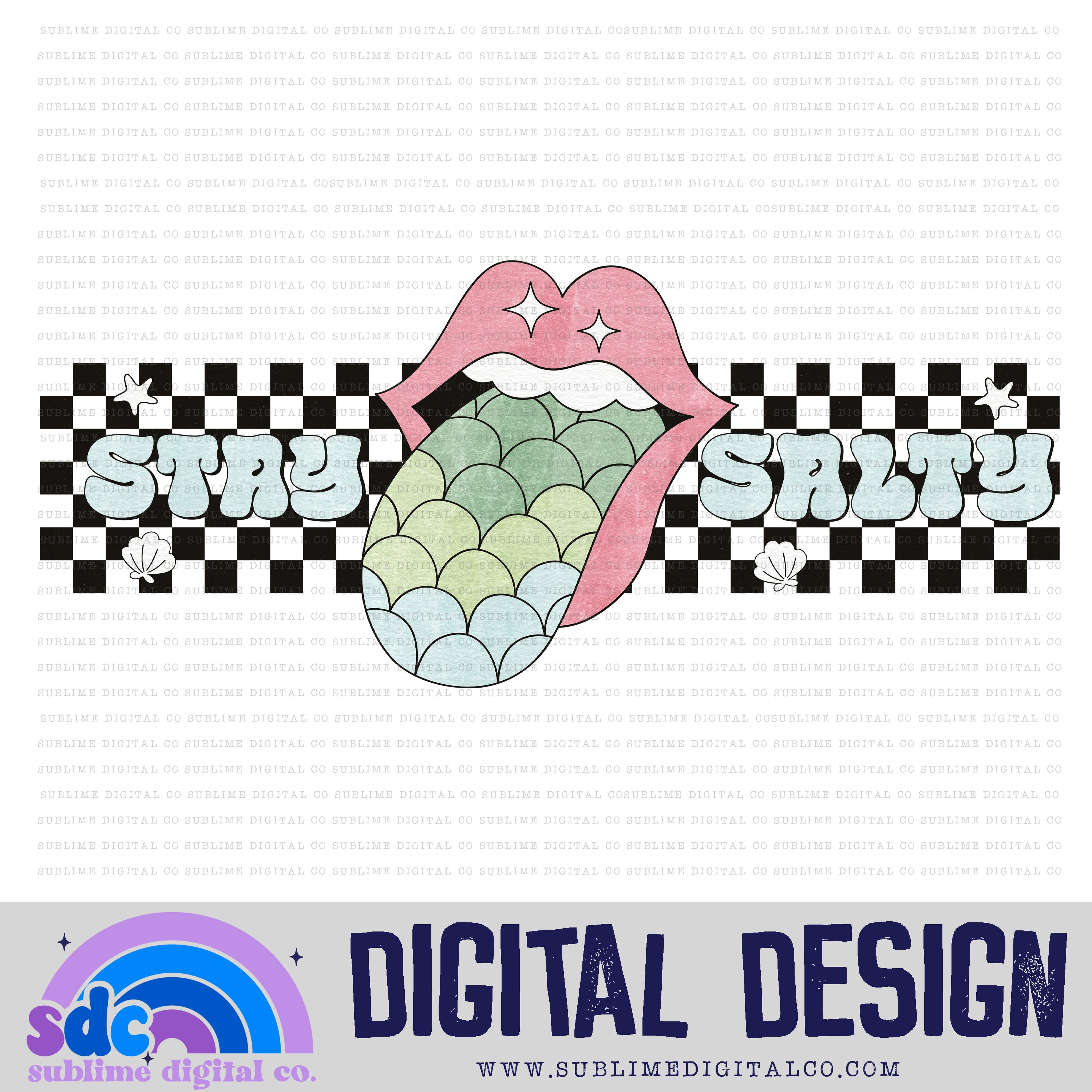 Stay Salty • Retro • Western • Mermaids • Instant Download • Sublimati ...