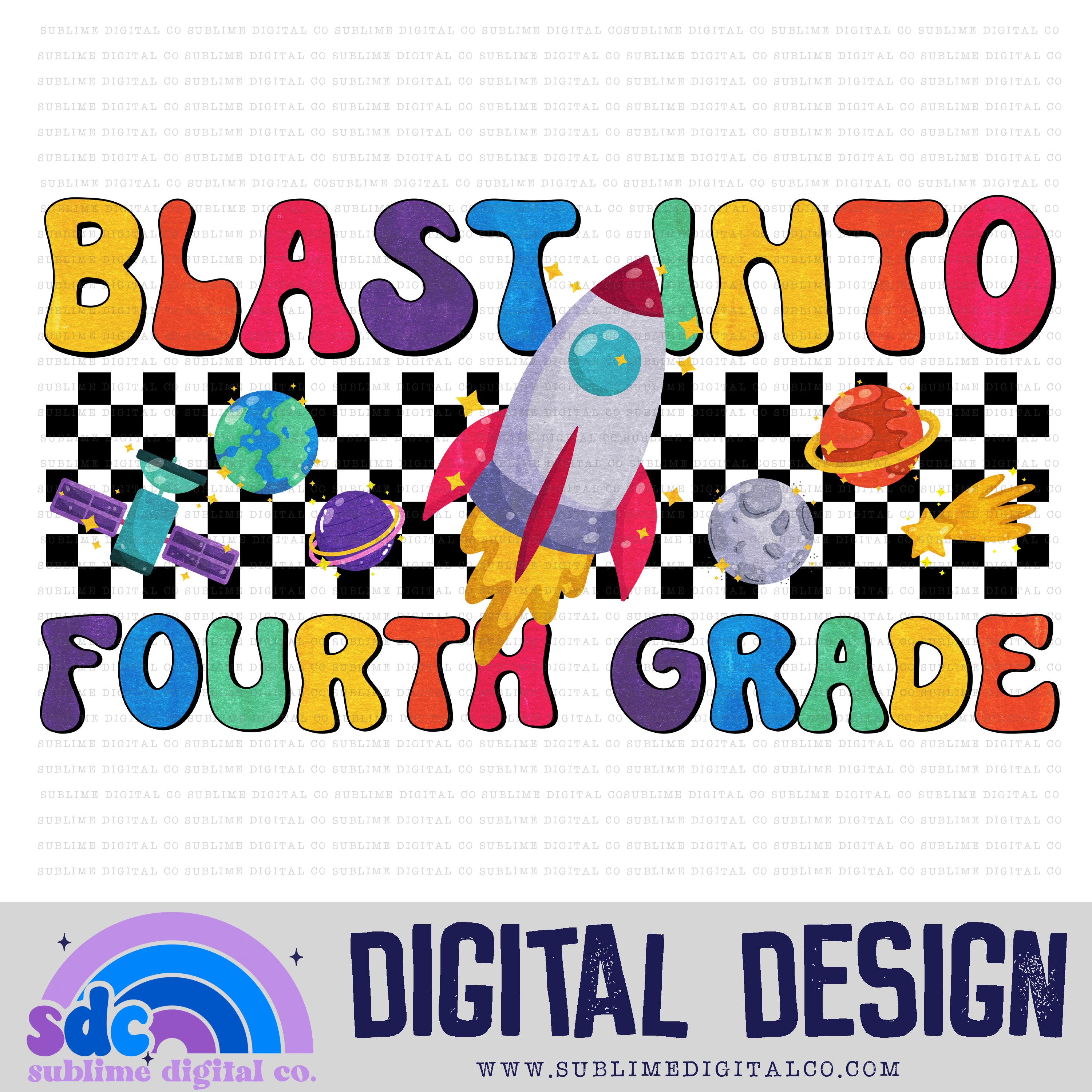 Blast Into Fourth Grade 2 • Groovy School • School • Instant Download – Sublime Digital Co
