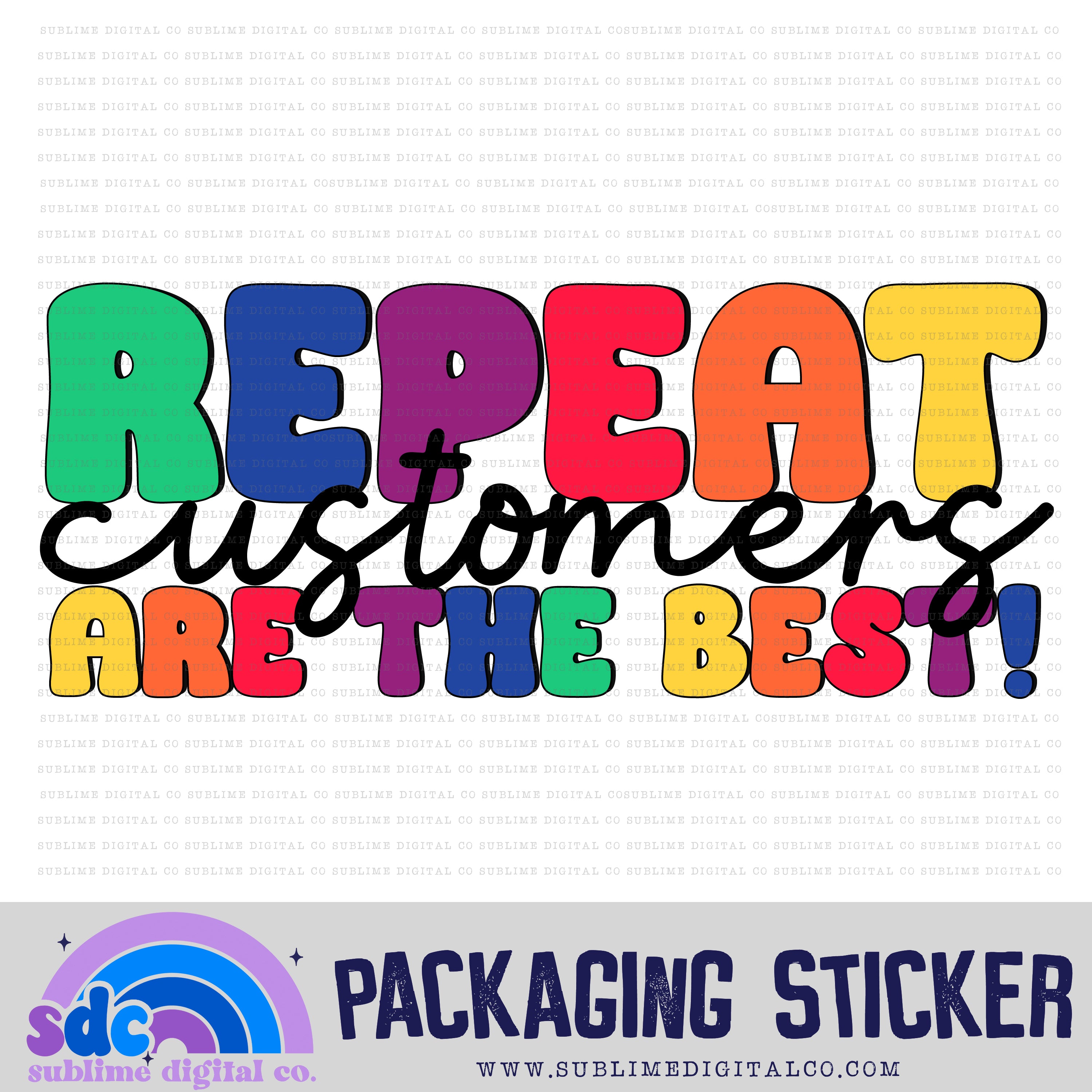 Repeat Customers | Small Business Stickers | Digital Download | PNG Fi ...