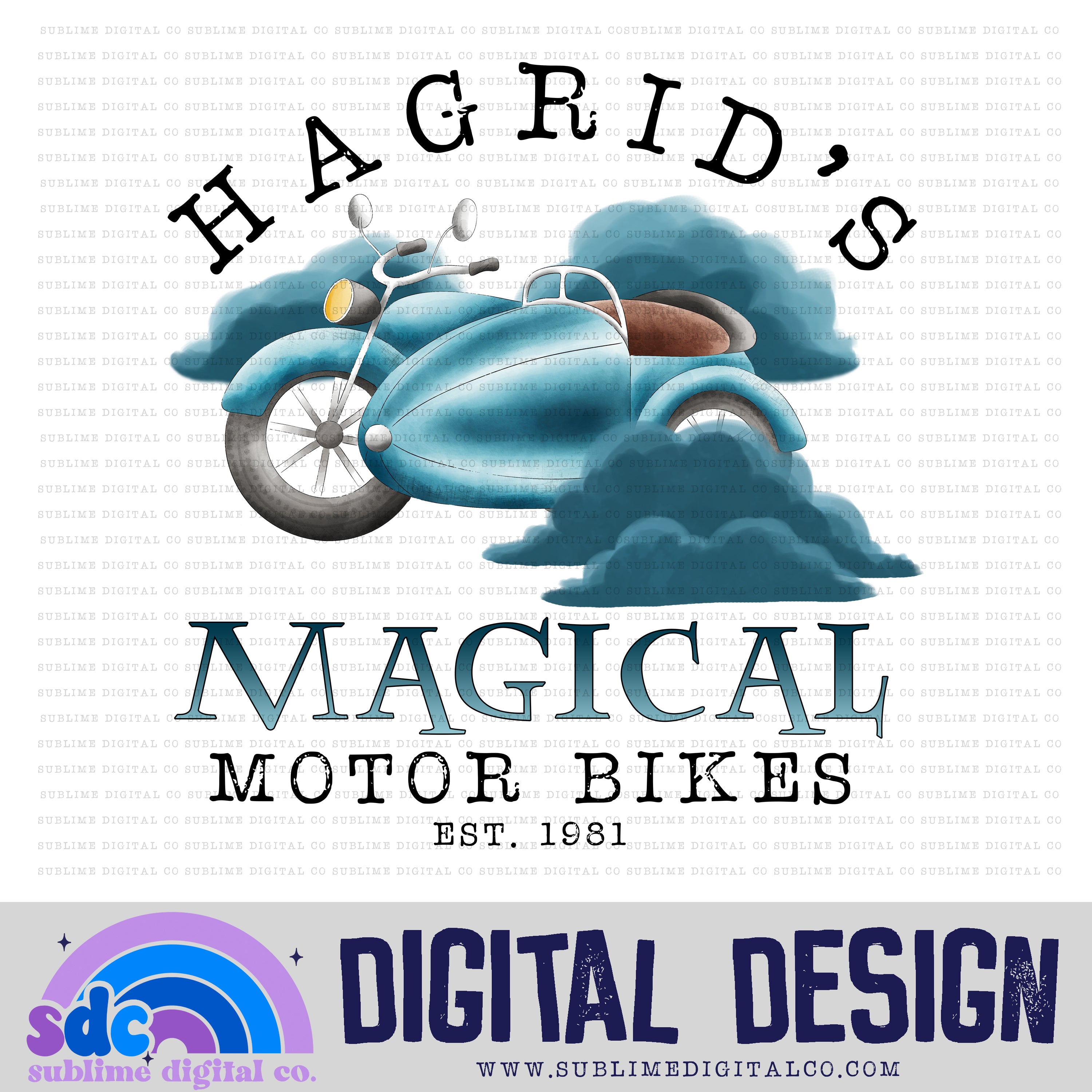 Magical Motor Bikes • Wizards • Instant Download • Sublimation Design ...