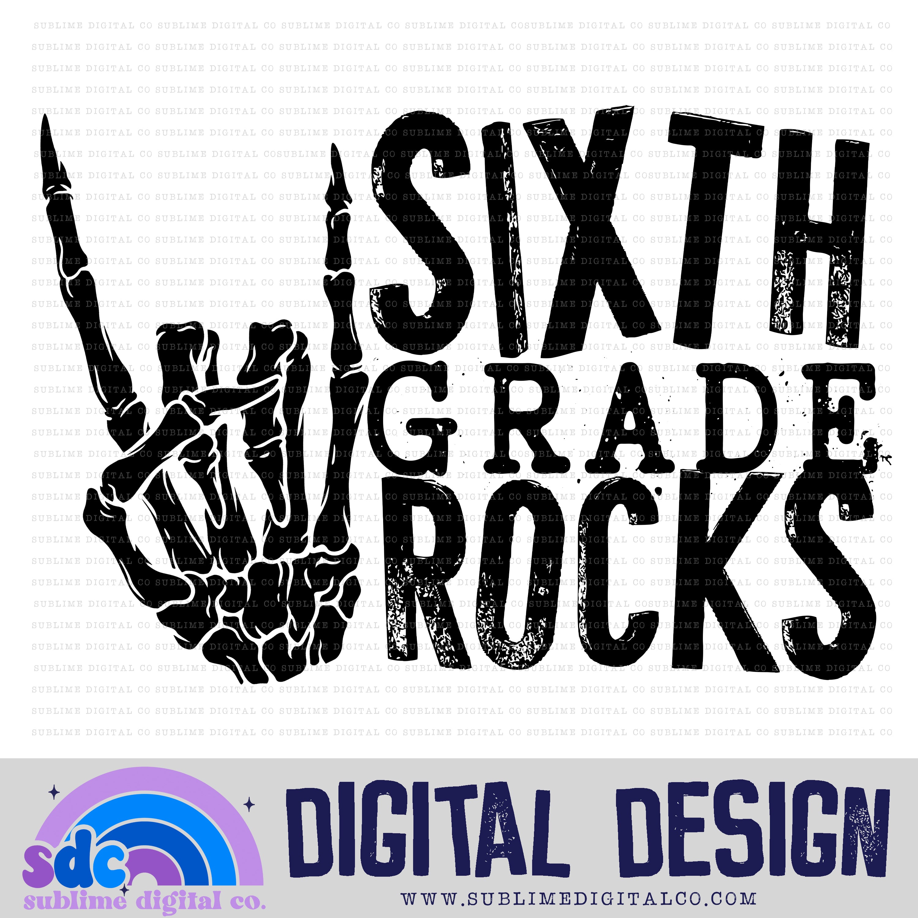 Sixth Grade Rocks • Single Color • School • Instant Download • Sublima ...